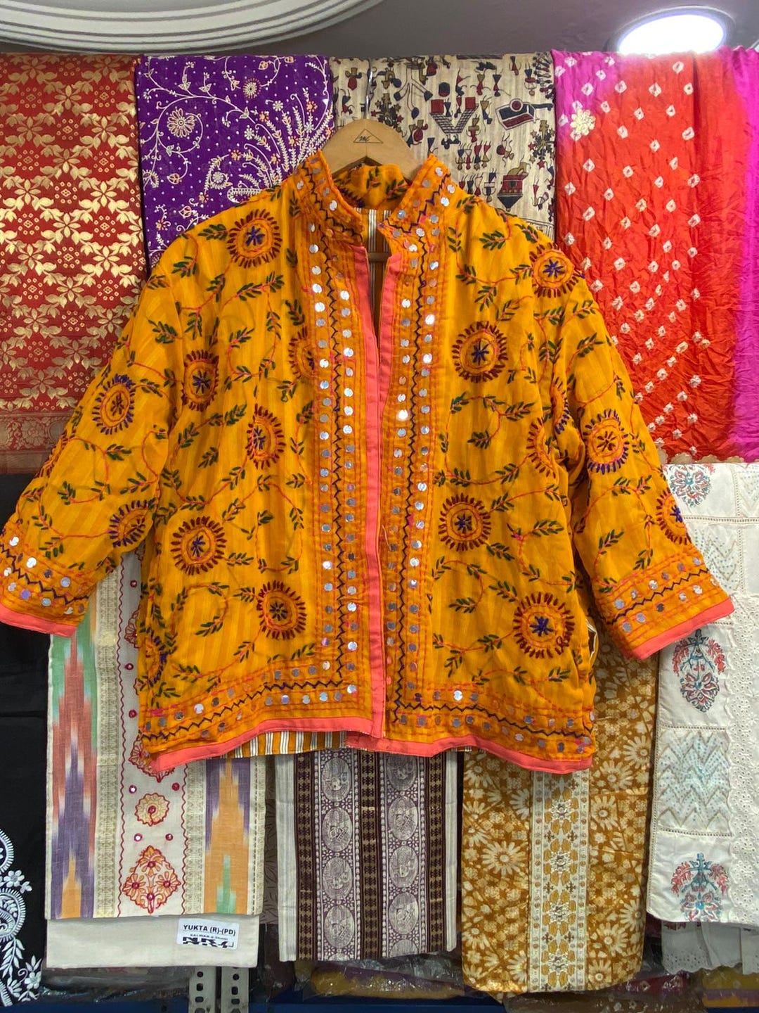 Indian Traditional Phulkari Embroidered Jacket - Indian Handmade ...