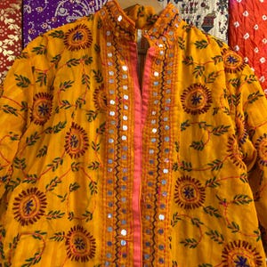 Indian Traditional Phulkari Embroidered Jacket - Indian Handmade ...