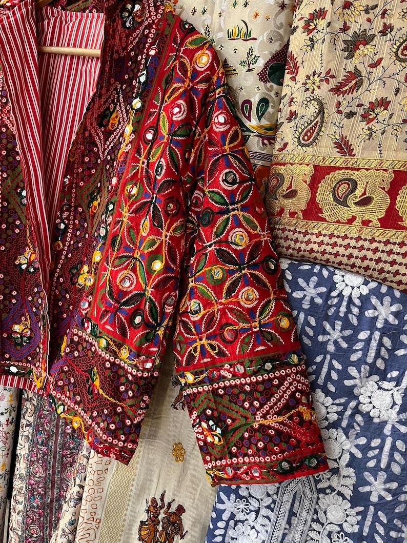 Handmade Embroidered Mirror Work Jacket: Bohemian Hippie Fashion - Etsy
