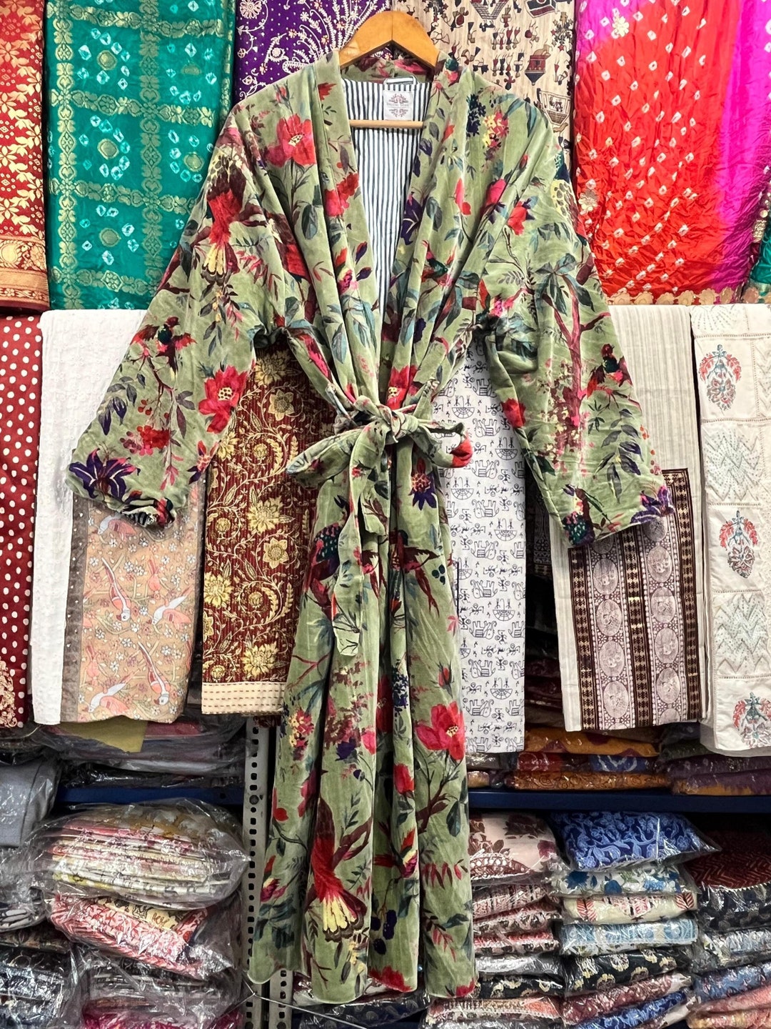 Luxury Velvet House Robe Unisex Kimono Boho Jacket Velvet Lined ...