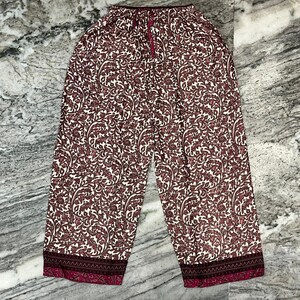Unisex Sari Silk Trouser Pants, Soft and Comfortable Floral Print Silk ...