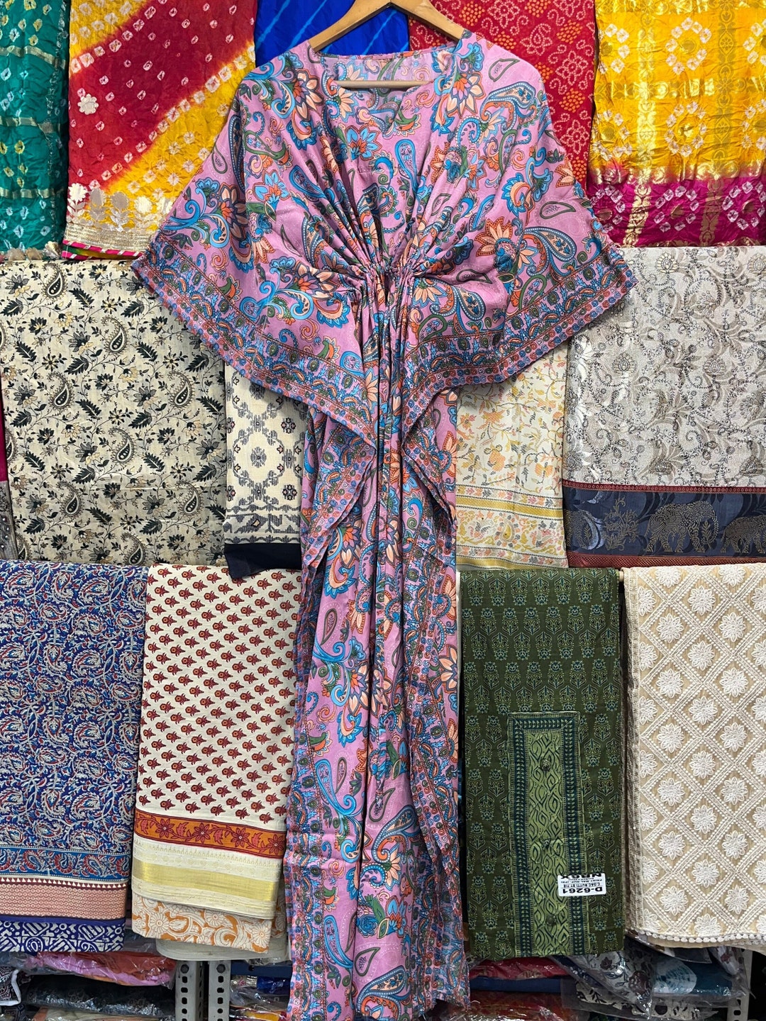 Beautiful Boho Silk Kaftan Dress Indian Long Kaftan Maxi Dress Resort ...