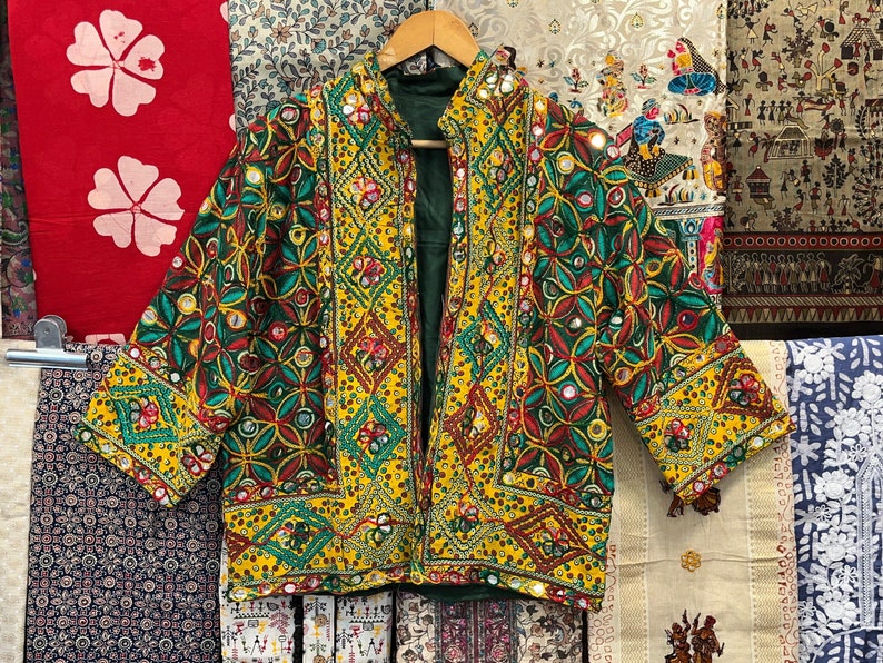 Handmade Embroidered Mirror Work Jacket: Bohemian Hippie Fashion - Etsy