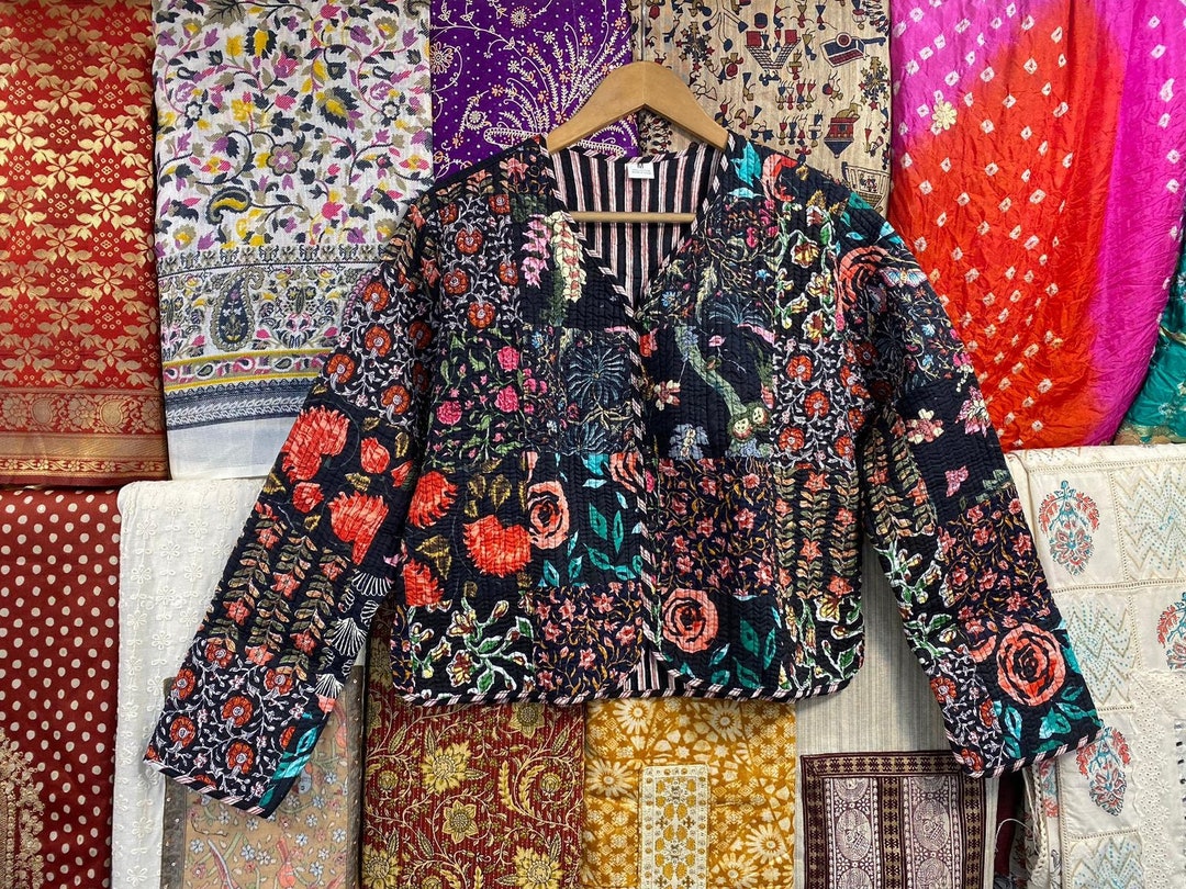Handmade Patchwork Jacket, Hand Stitched Cotton Patchwork Jacket ...