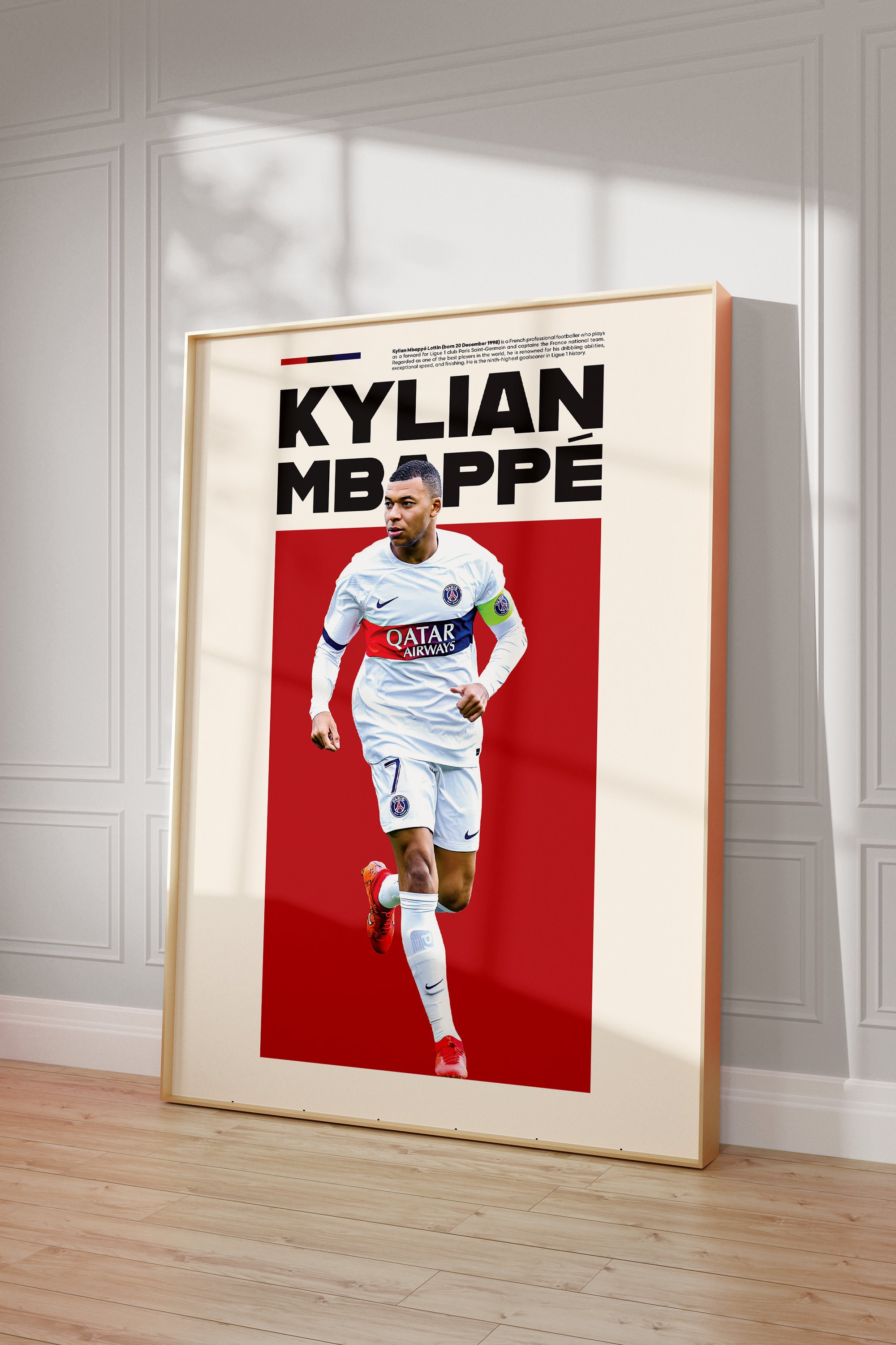 Kylian Mbappe Poster, PSG Poster Minimalist, Kylian Mbappe Print Art ...