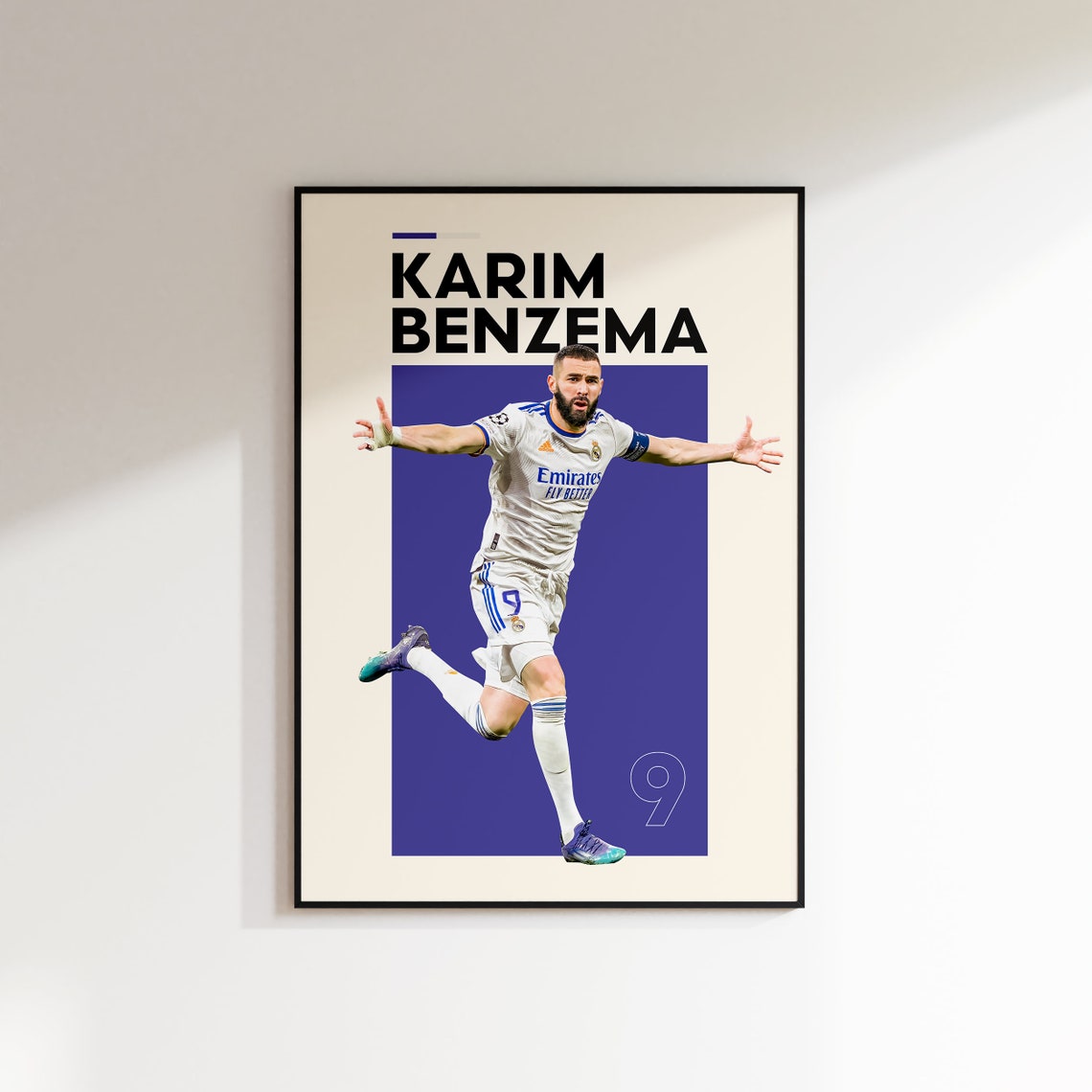 Karim Benzema Poster, Real Madrid Poster Minimalist, Karim Benzema ...