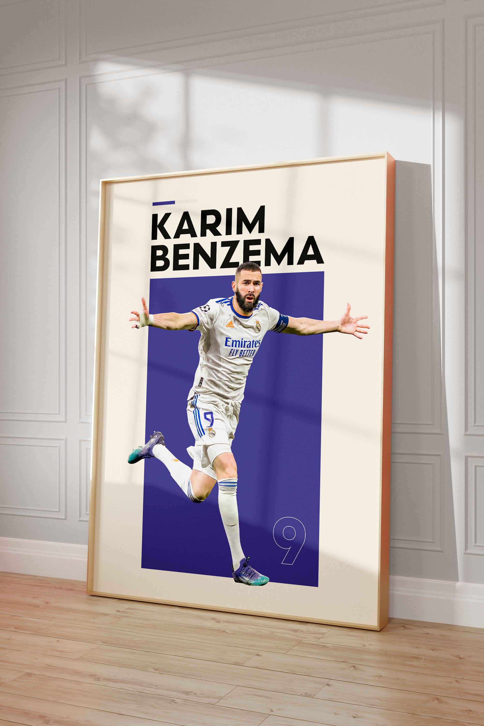 Karim Benzema Poster, Real Madrid Poster Minimalist, Karim Benzema ...