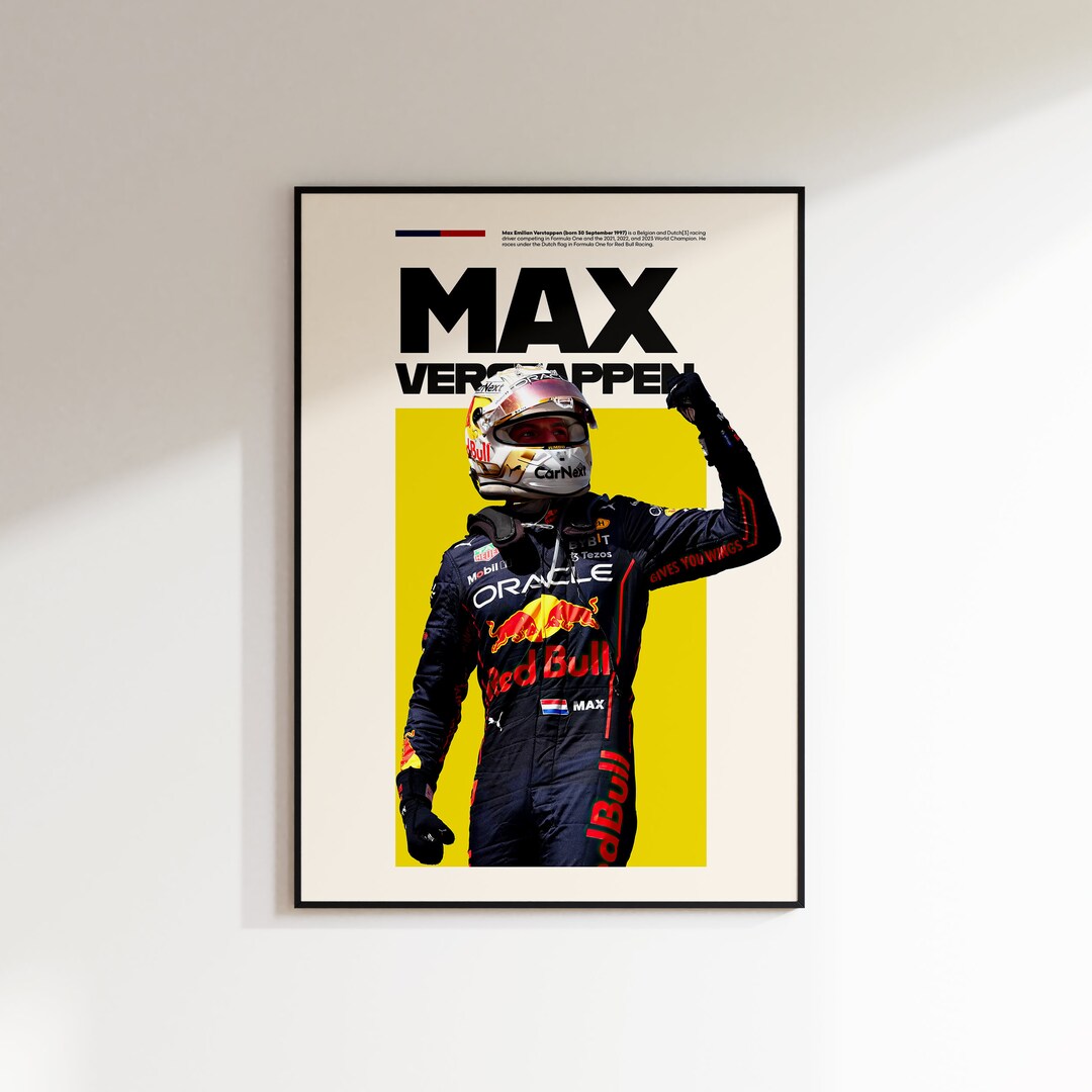 Max Verstappen Poster, Red Bull F1 Minimalist, Max Verstappen Print Art ...