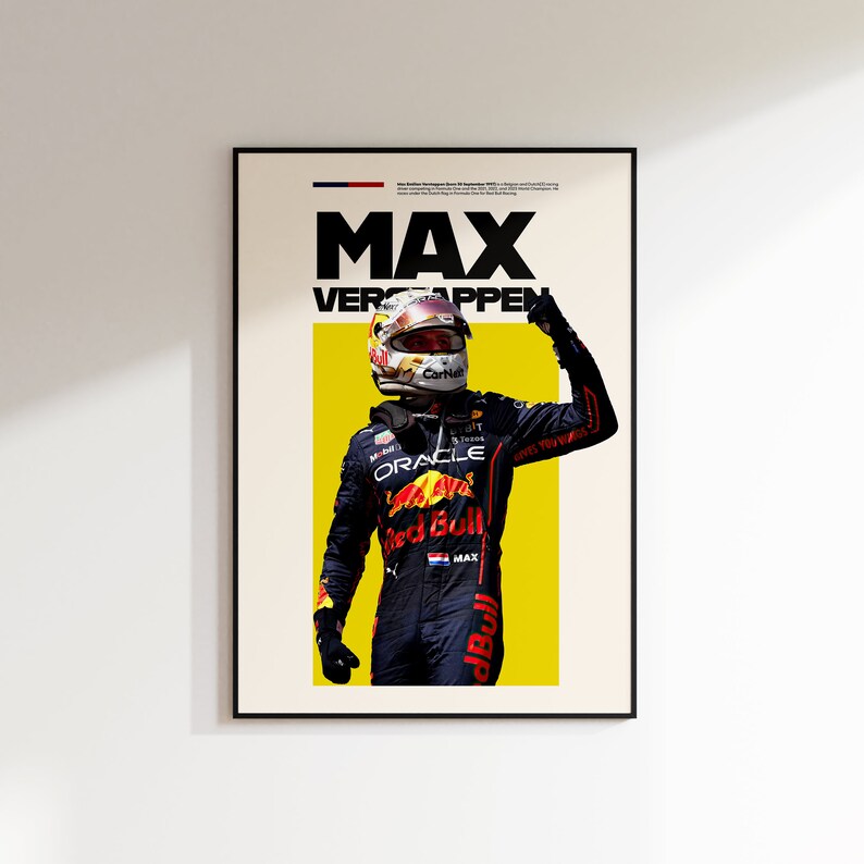 Max Verstappen Poster, Red Bull F1 Minimalist, Max Verstappen Print Art ...