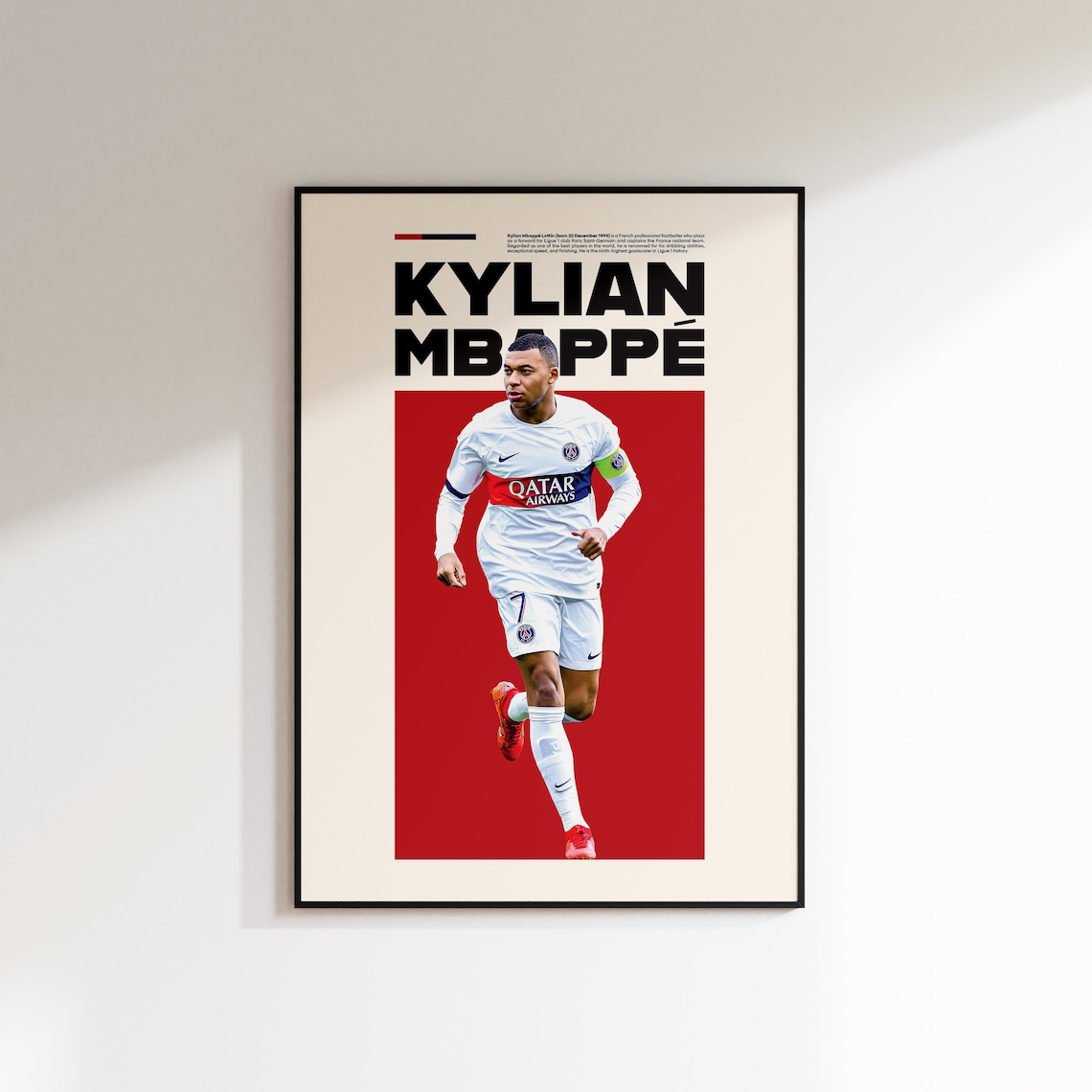 Kylian Mbappe Poster, PSG Poster Minimalist, Kylian Mbappe Print Art ...