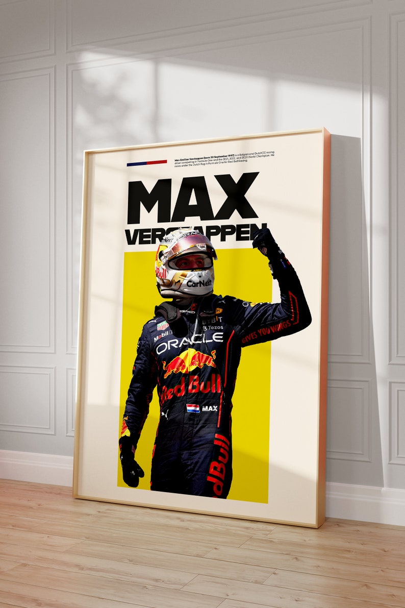 Max Verstappen Poster, Red Bull F1 Minimalist, Max Verstappen Print Art ...