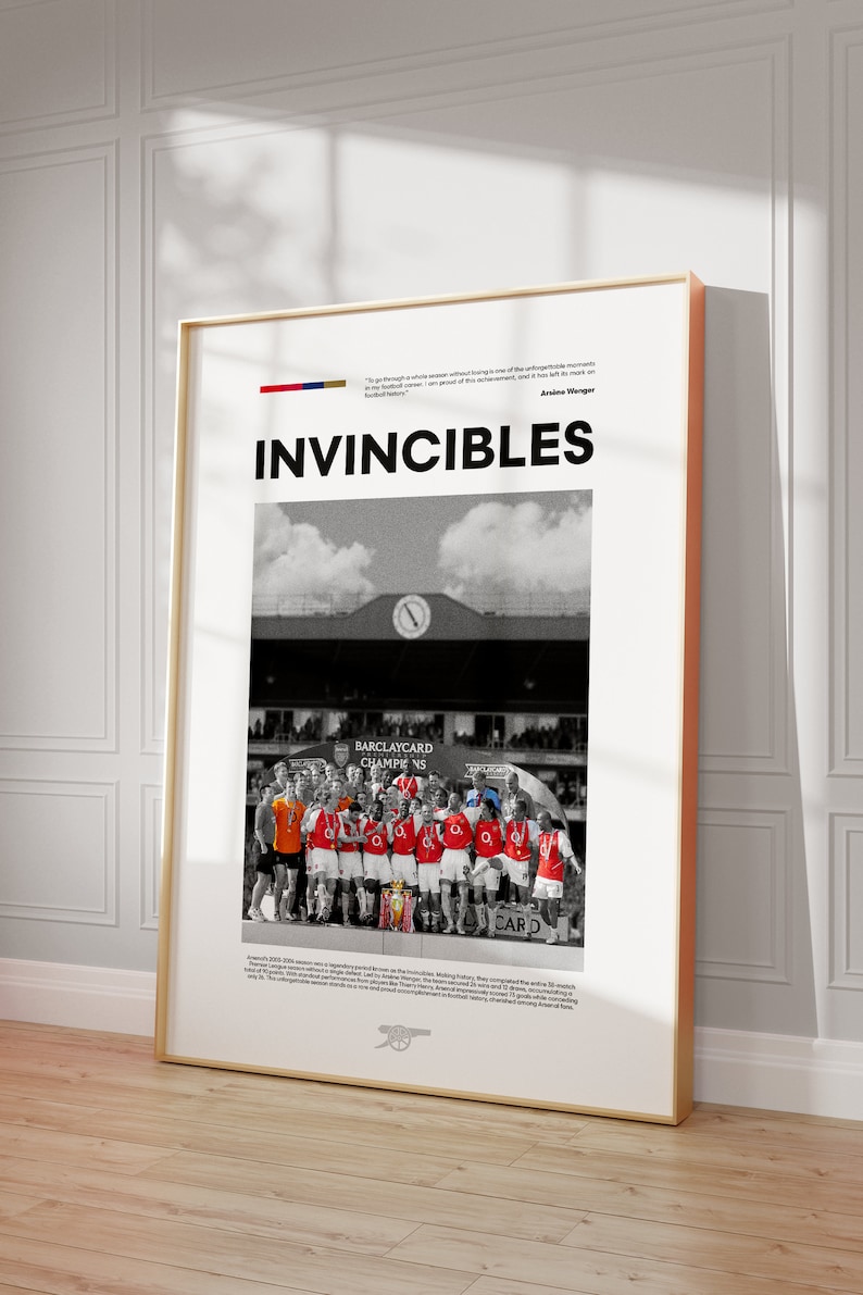 Arsenal Invincibles Poster, Arsenal Poster Gift, Football Fan Wall Art ...