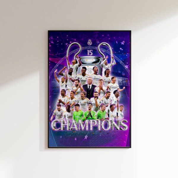 Real Madrid Champions Poster - Etsy