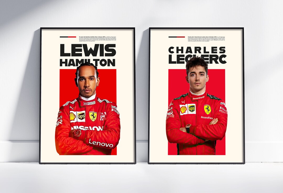 Ferrari F1 Set Poster, Hamilton Poster, Charles Leclerc Print Art ...