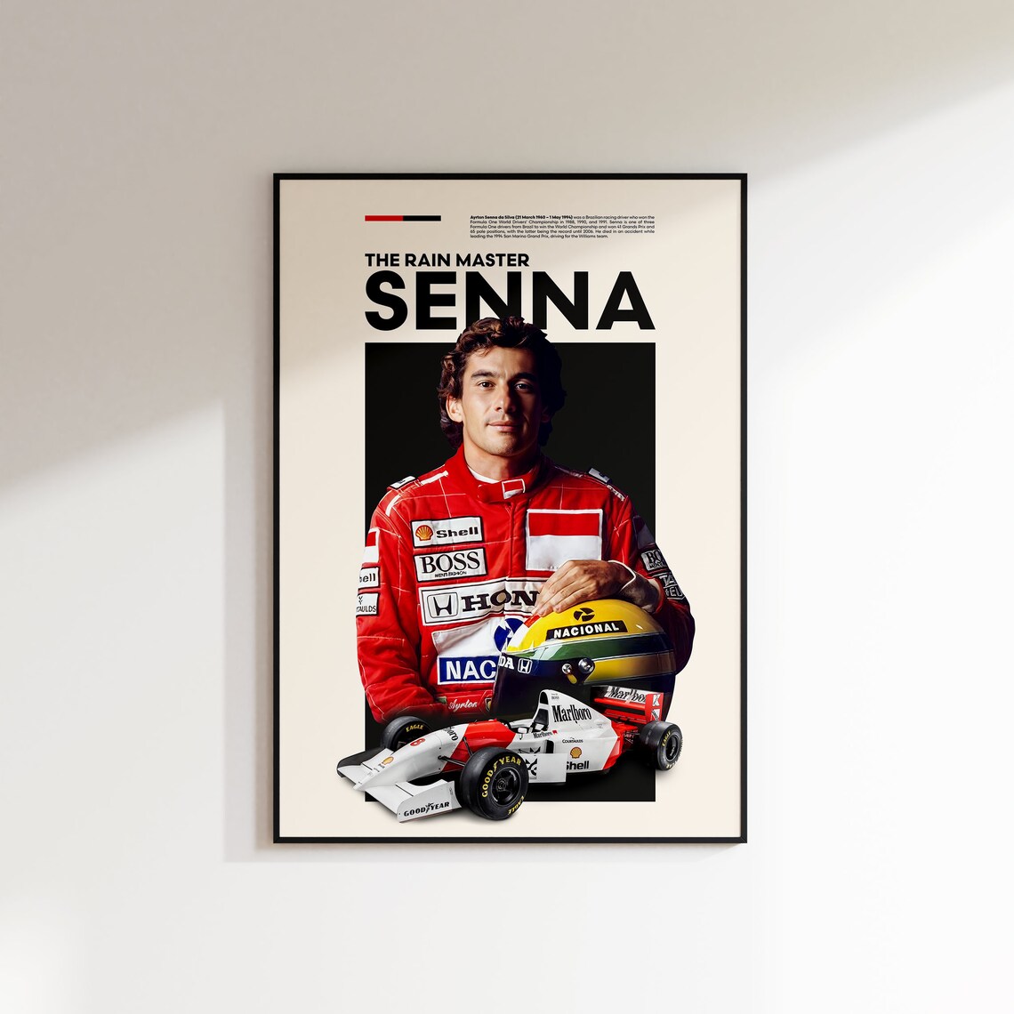 Ayrton Senna Poster, Ferrari F1 Minimalist, Ayrton Senna Print Art ...