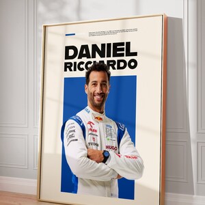 Daniel Ricciardo Poster, Alpha Taur F1 Minimalist, Daniel Ricciardo ...
