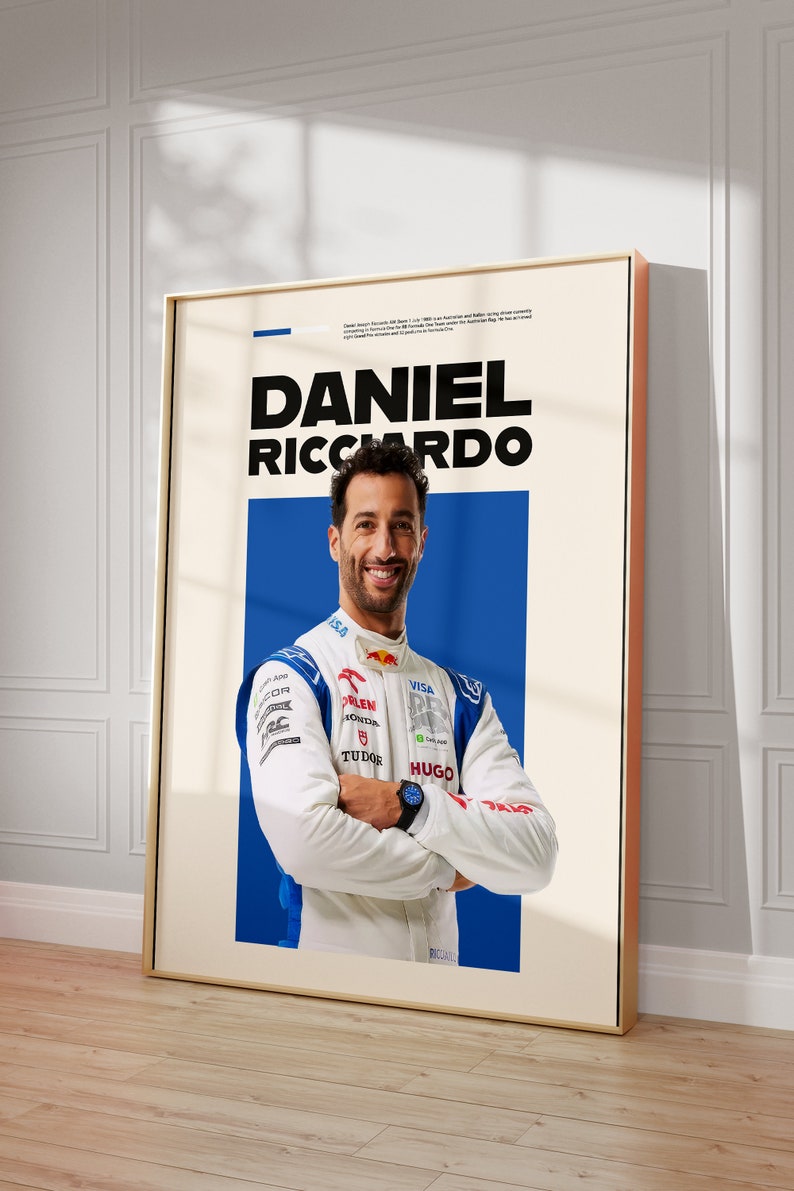 Daniel Ricciardo Poster, Alpha Taur F1 Minimalist, Daniel Ricciardo ...