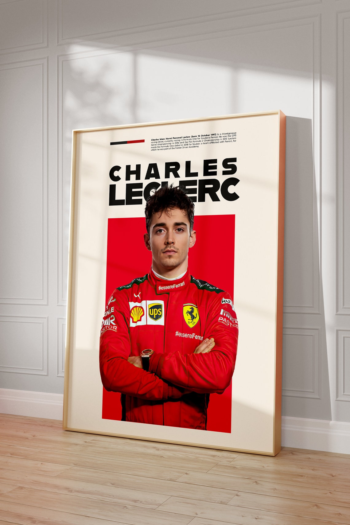 Charles Leclerc Poster, Ferrari F1 Minimalist, Charles Leclerc Print ...
