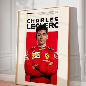 Charles Leclerc Poster, Ferrari F1 Minimalist, Charles Leclerc Print ...