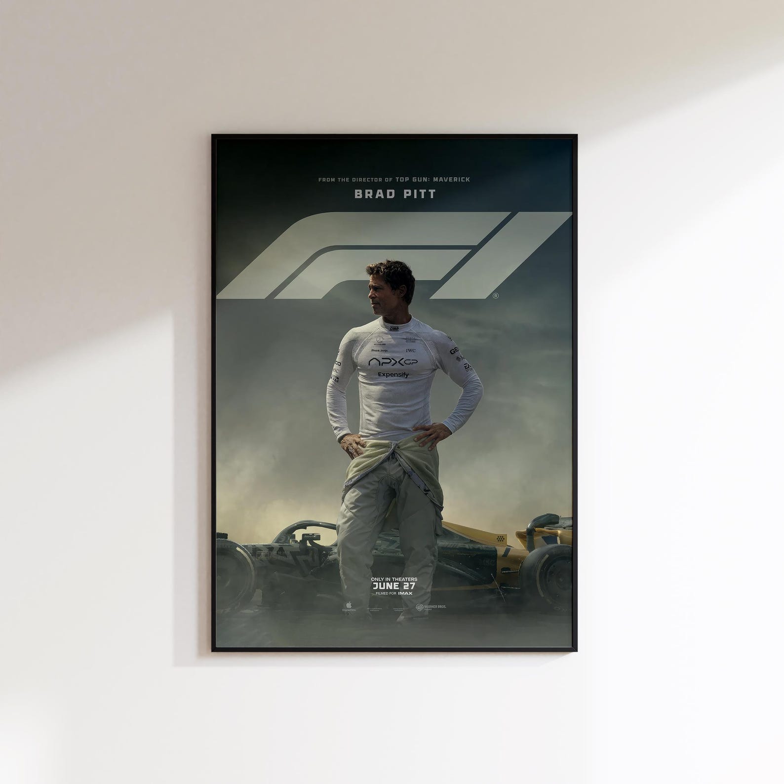 Brad Pitt F1 Poster, Ferrari F1 Minimalist, Brad Pitt Print Art ...