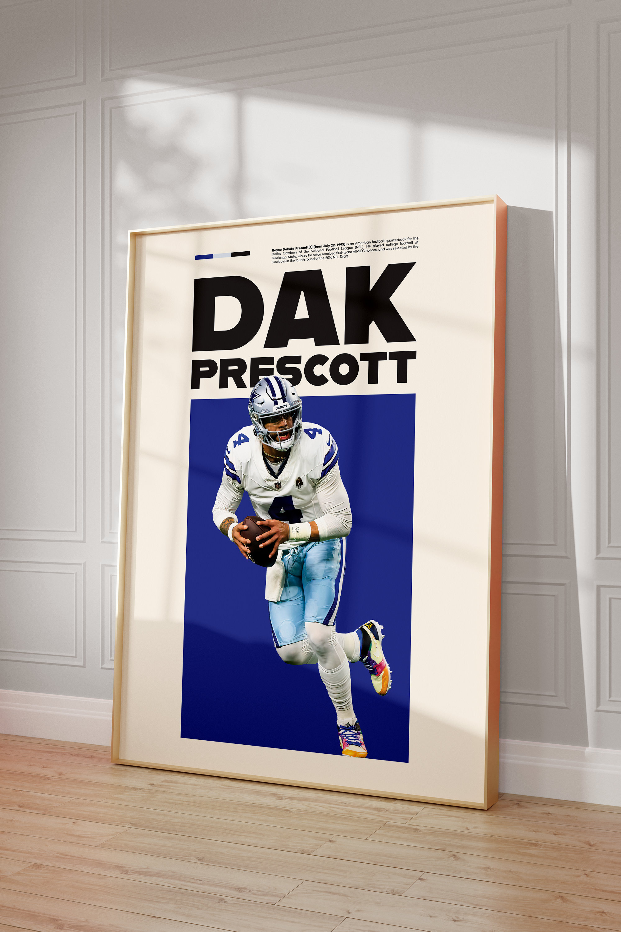 Dak Prescott Print, Dak Prescott Poster, Dallas Cowboys, Football Wall ...