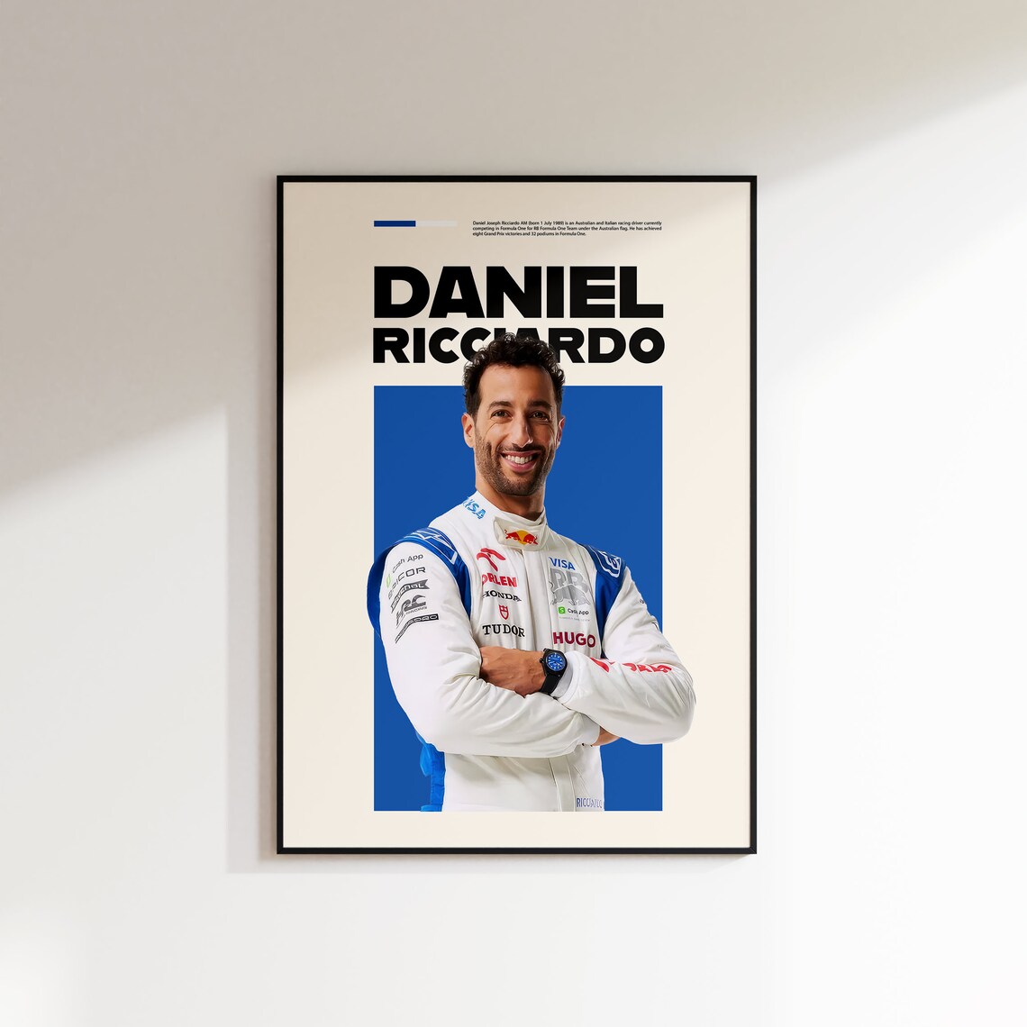 Daniel Ricciardo Poster, Alpha Taur F1 Minimalist, Daniel Ricciardo ...
