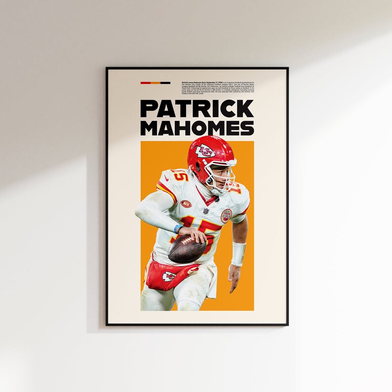 Patrick Mahomes Print, Patrick Mahomes Poster, Patrick Mahomes ...
