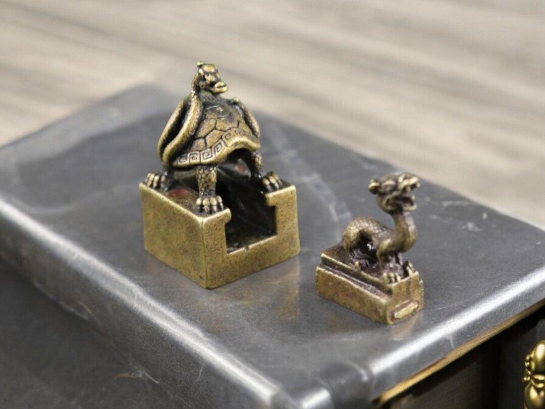 Antique Bronze Snake Dragon Turtle Seal Statue Xuan Wu Mythical Animal ...