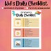 Daily Checklist Chore Chart Kids, Daily Routine Printable, Kid to Do ...
