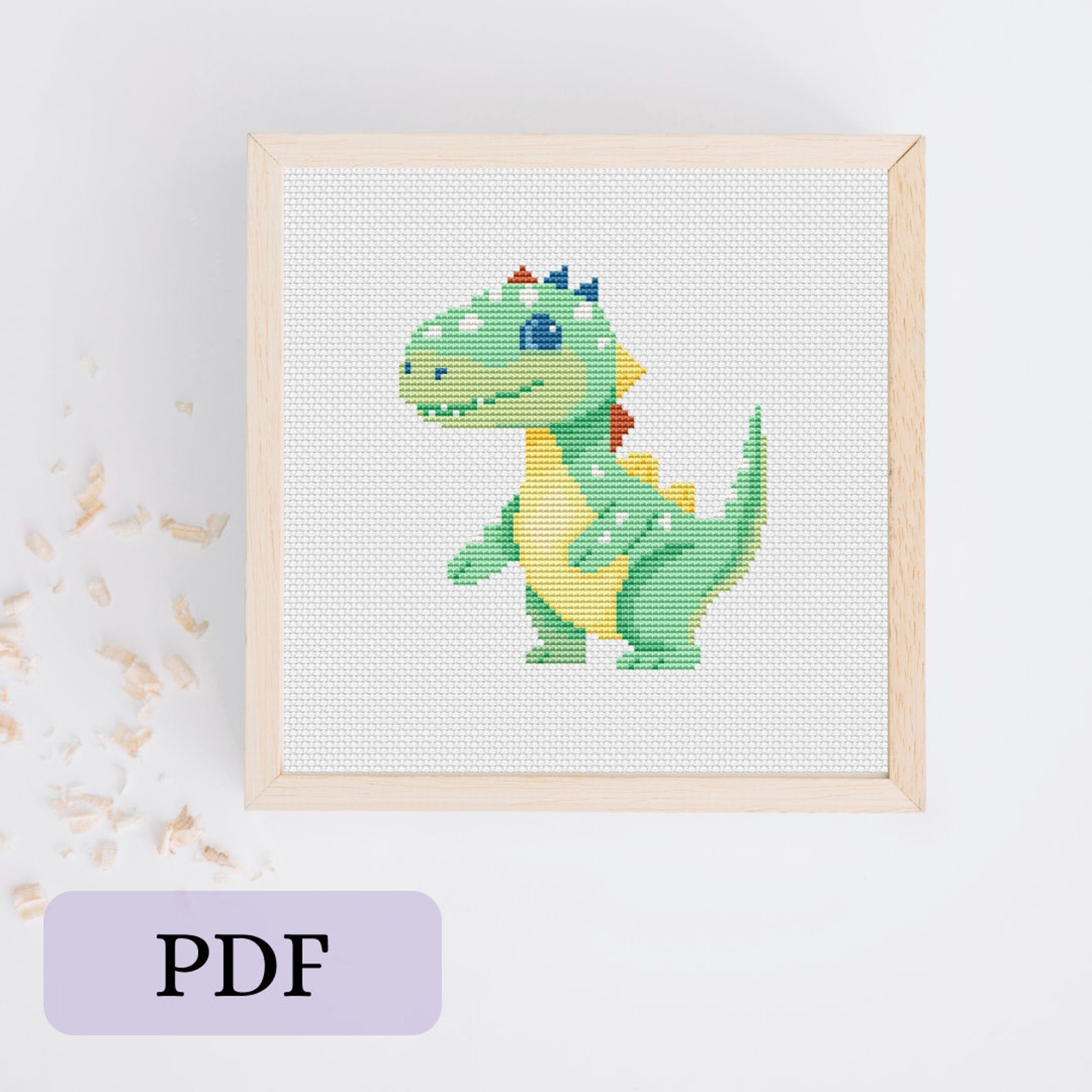 Baby Dinosaur Cross Stitch Pattern PDF, Nursary Room Emdroidery Design ...