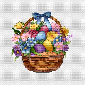 Easter Basket Cross Stitch Pattern, Digital Download PDF Filepdf X ...