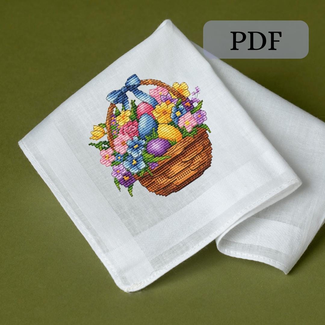 Easter Basket Cross Stitch Pattern, Digital Download PDF Filepdf X ...