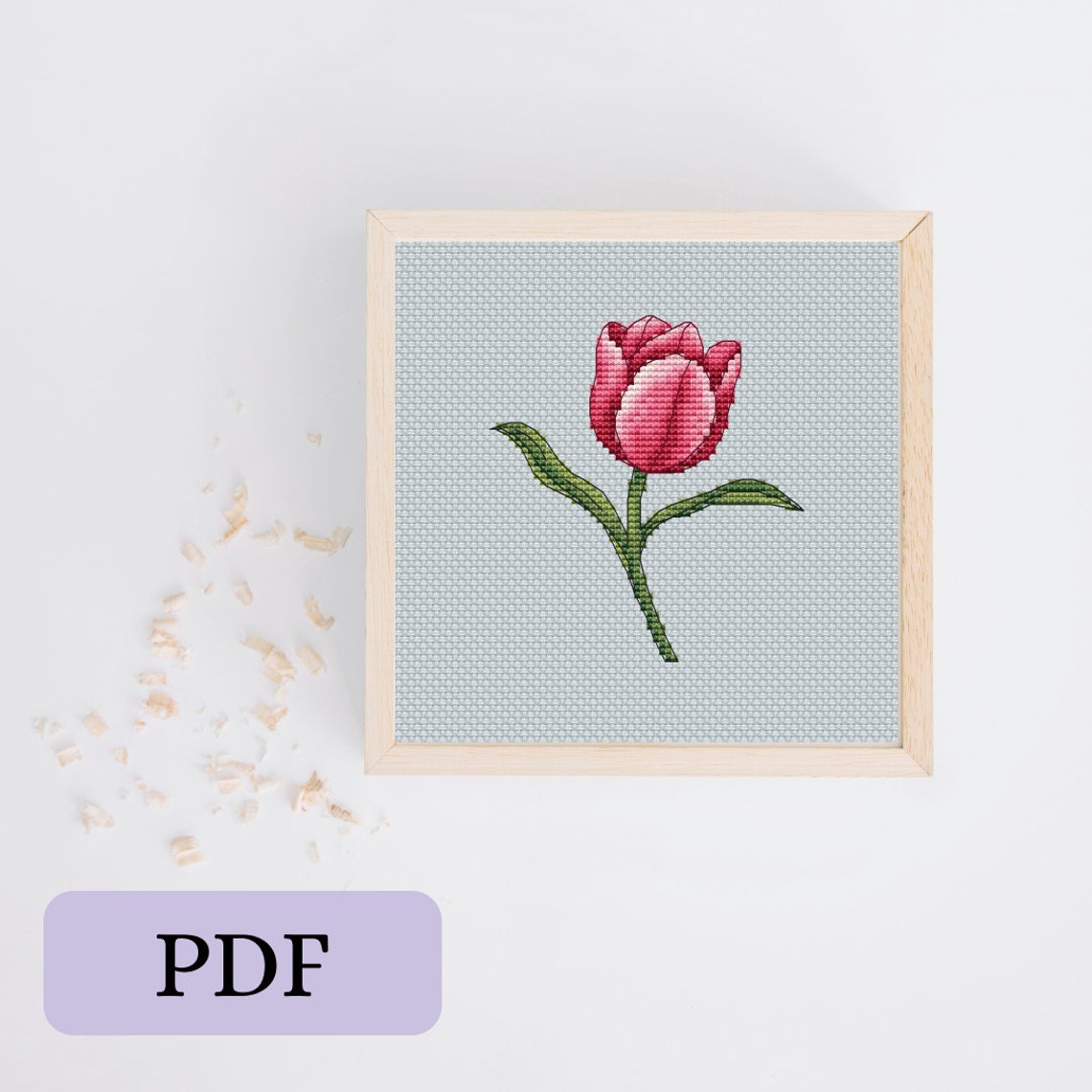 Tulip Cross Stitch Pattern, Spring Flower Cross-stitch Embroidery ...