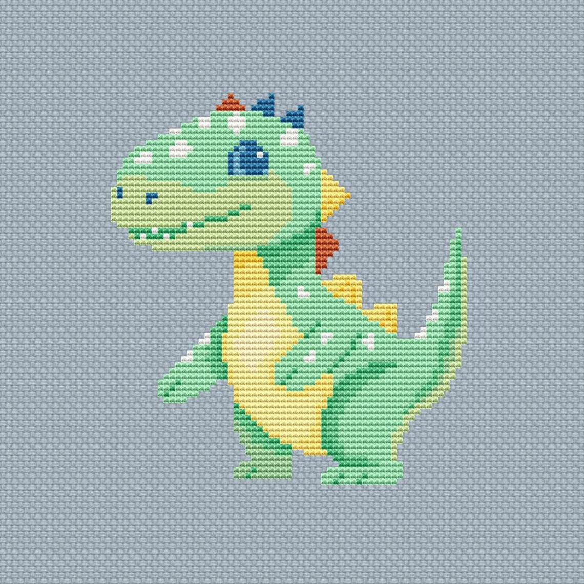 Baby Dinosaur Cross Stitch Pattern PDF, Nursary Room Emdroidery Design ...