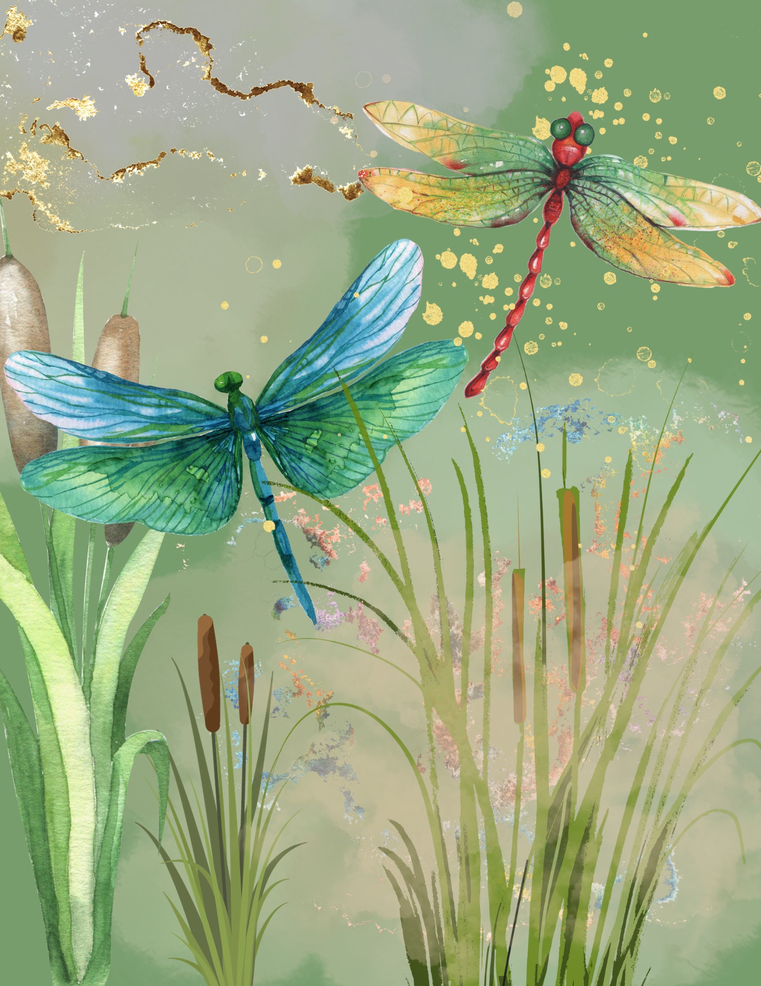 Dragonfly Journal Pages, Junk Journal, Scrapbook Pages - Etsy