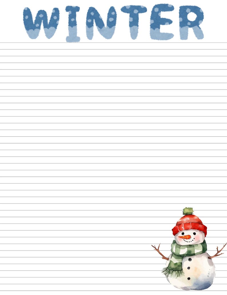 Winter Junk Journal Pages, Winter Themed Journal Lined Pages - Etsy
