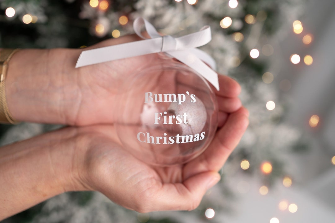 First Christmas Bump Glass Decoration, Mum to Be, Bump's First ...
