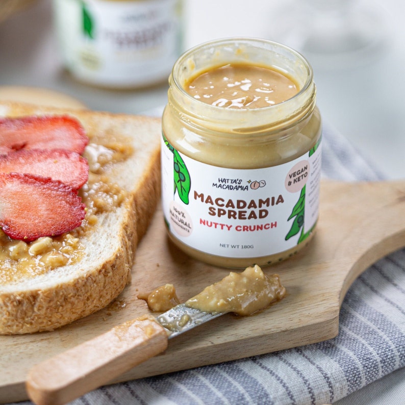 Clean Macadamia Spread (NUTTY CRUNCH) 180g | Vegan, Keto, Low Carb, Healthy, Nut Butter, Dairy ...