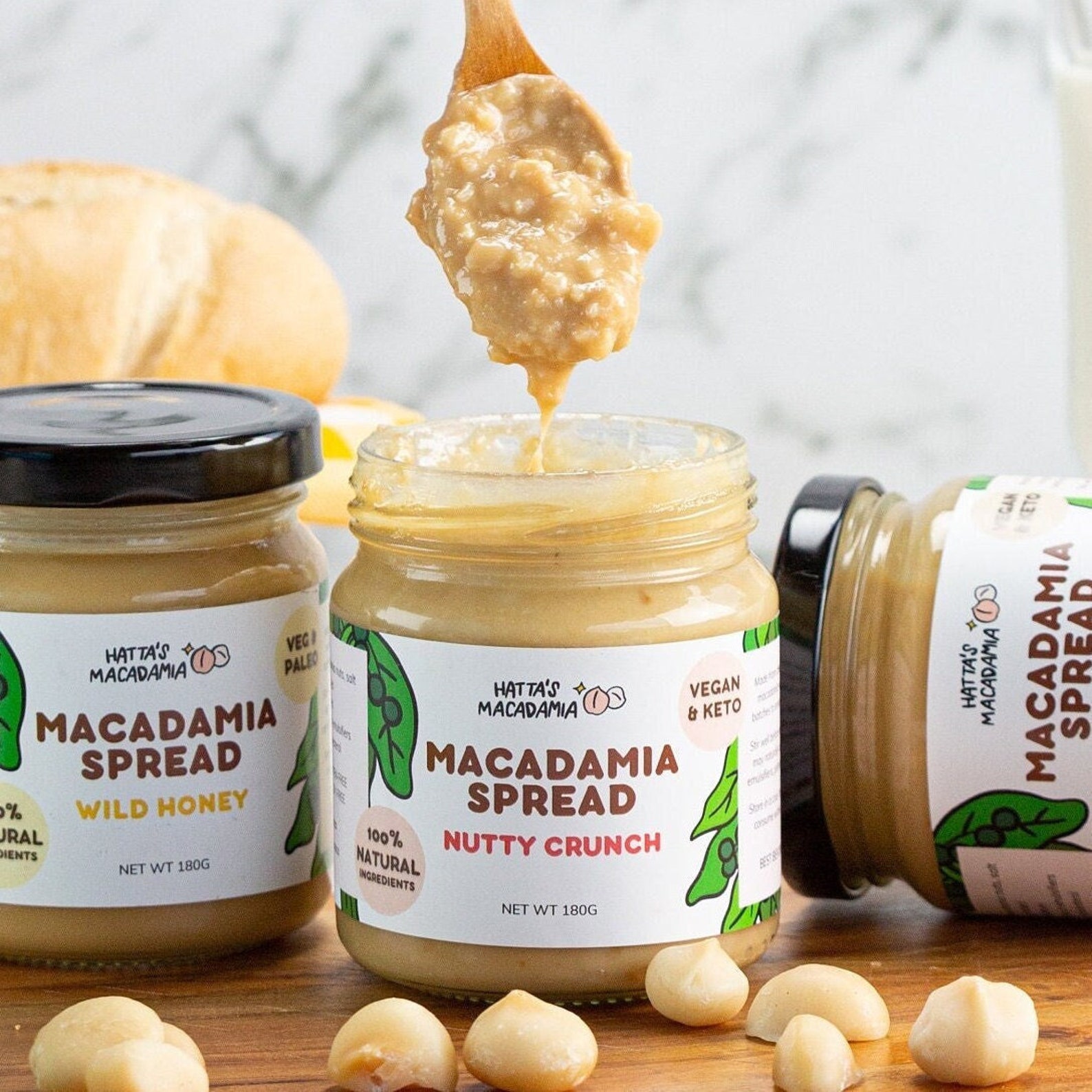 Clean Macadamia Spread NUTTY CRUNCH 180g Vegan, Keto, Low Carb, Healthy ...