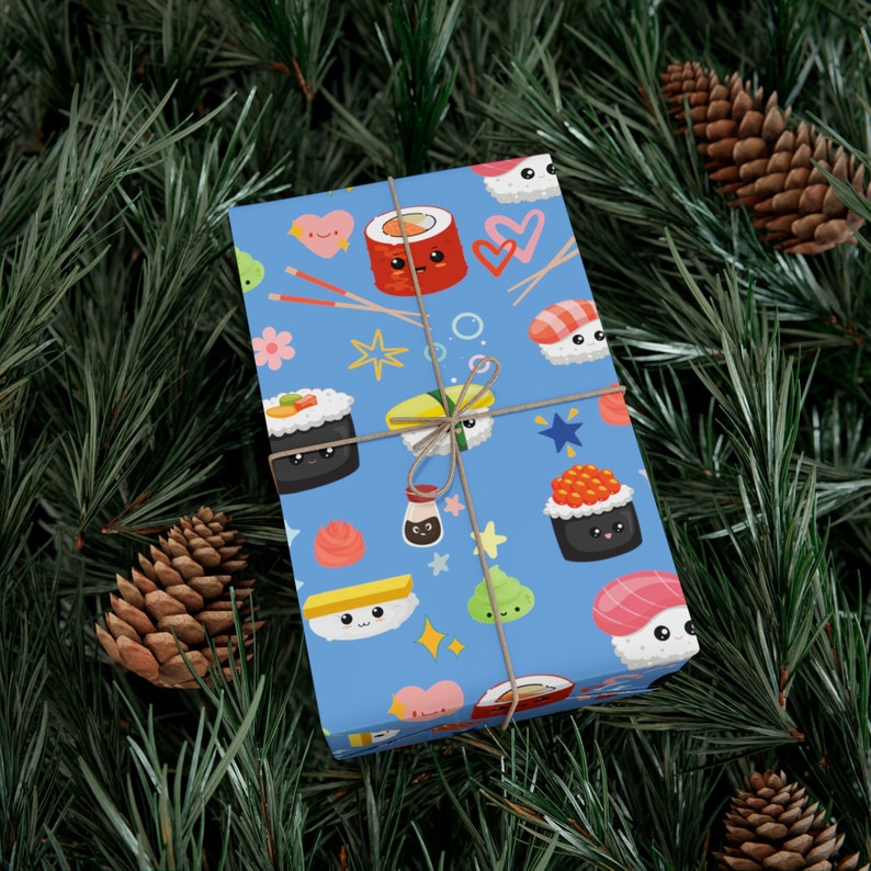 Cute Sushi Wrapping Paper, Sushi Wrapping Paper, Teen Gift, Foodie ...