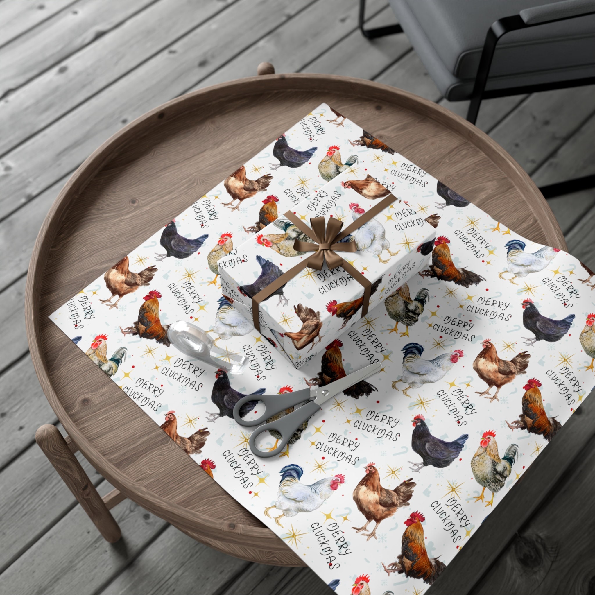 Chicken Wrapping Papers, Christmas Chicken Wrapping Paper, Farm ...