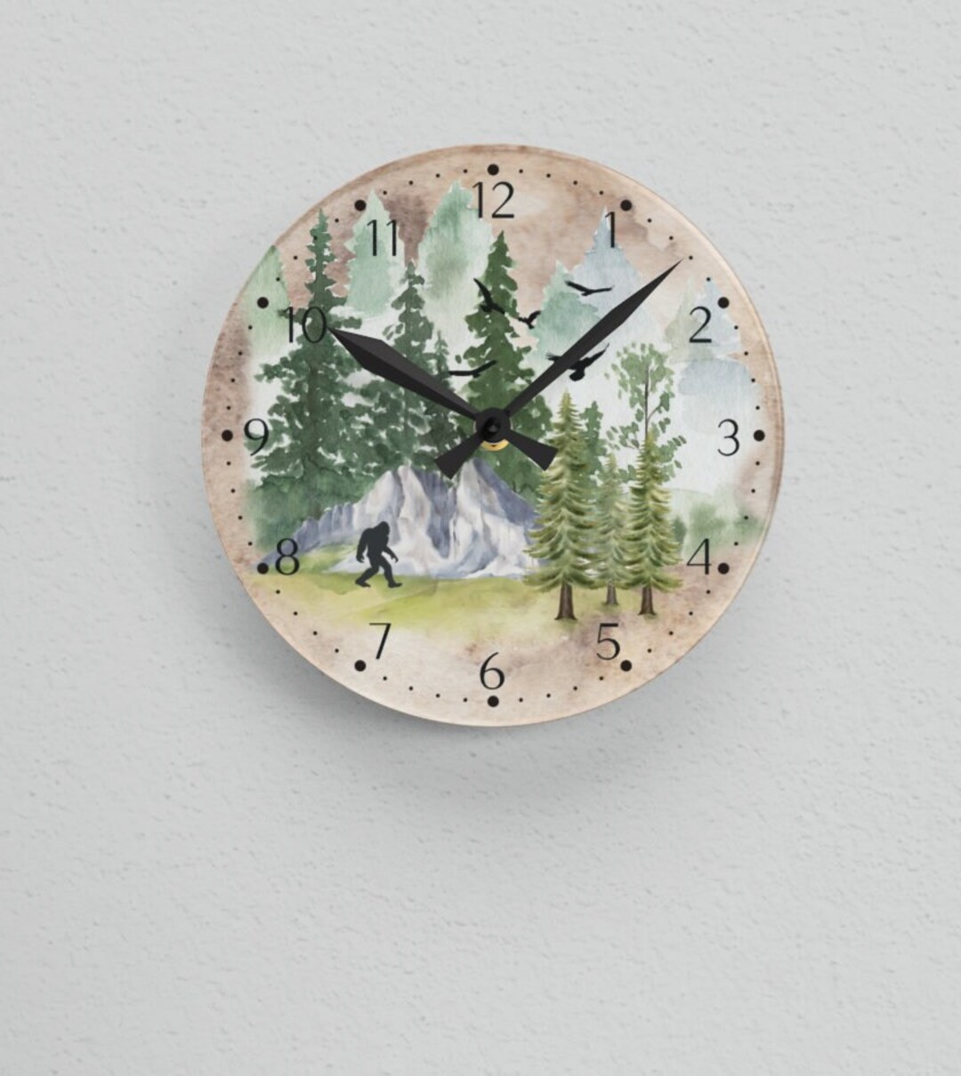 Mountain Wall Clock, Sasquatch Clock, Forest Clock, Outdoor Decor ...