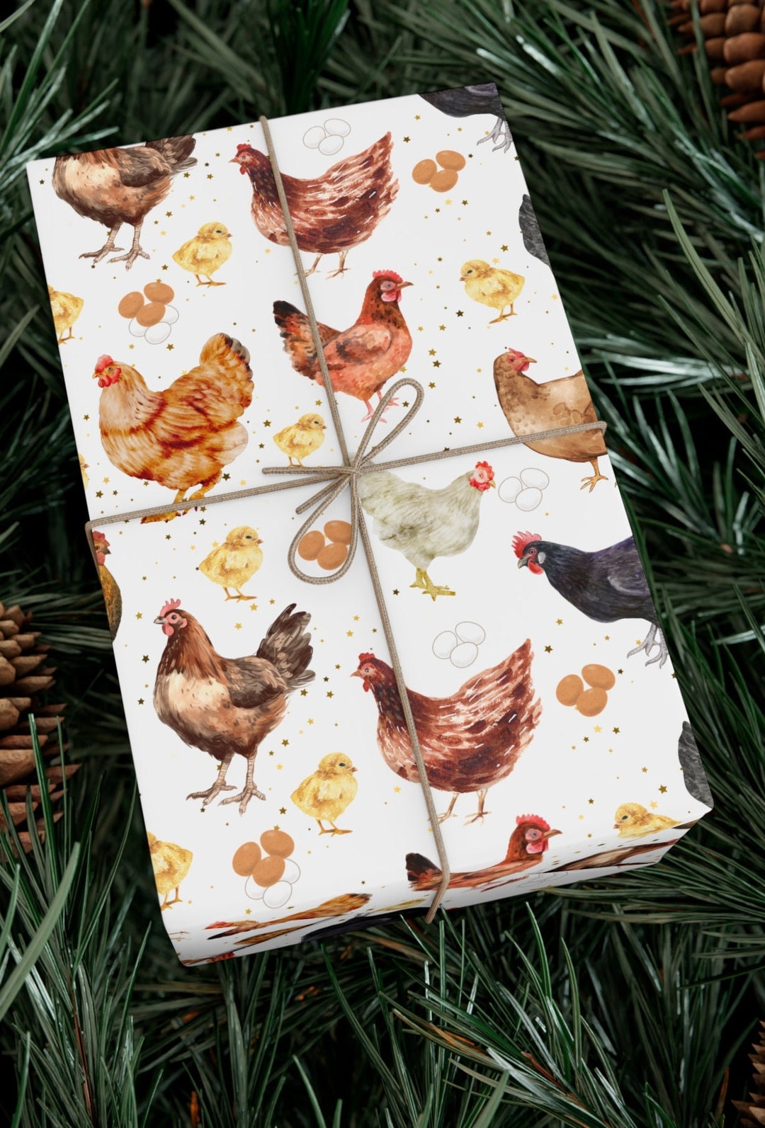 Chicken Gift Wrap Paper, Chicken Wrapping Paper, Farm House Gifts ...