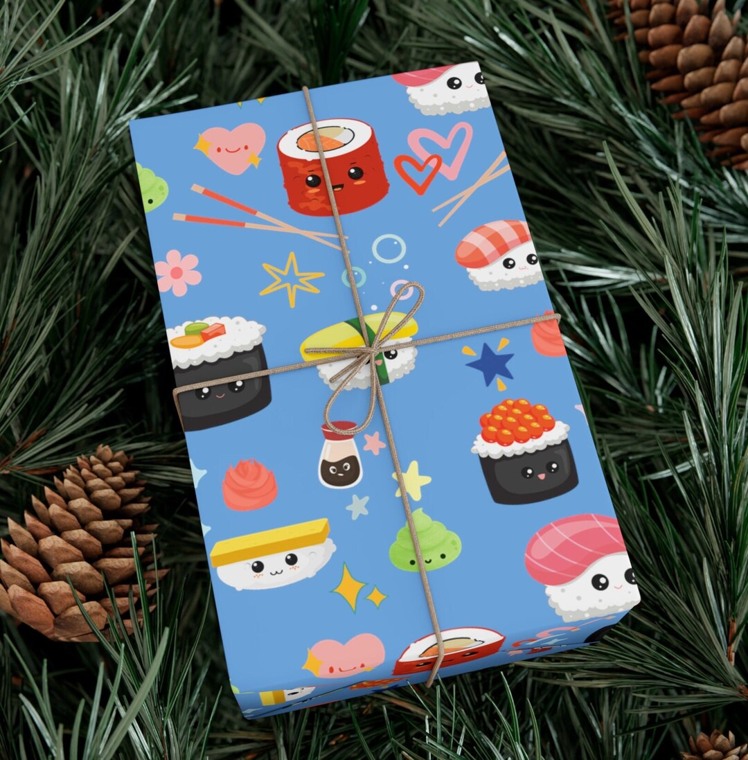 Cute Sushi Wrapping Paper, Sushi Wrapping Paper, Teen Gift, Foodie Gifts, Sushi Gift, Cute ...