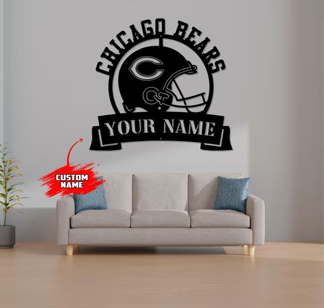 Personalized Chicago Bears Metal Sign Chicago Bears Logo - Etsy