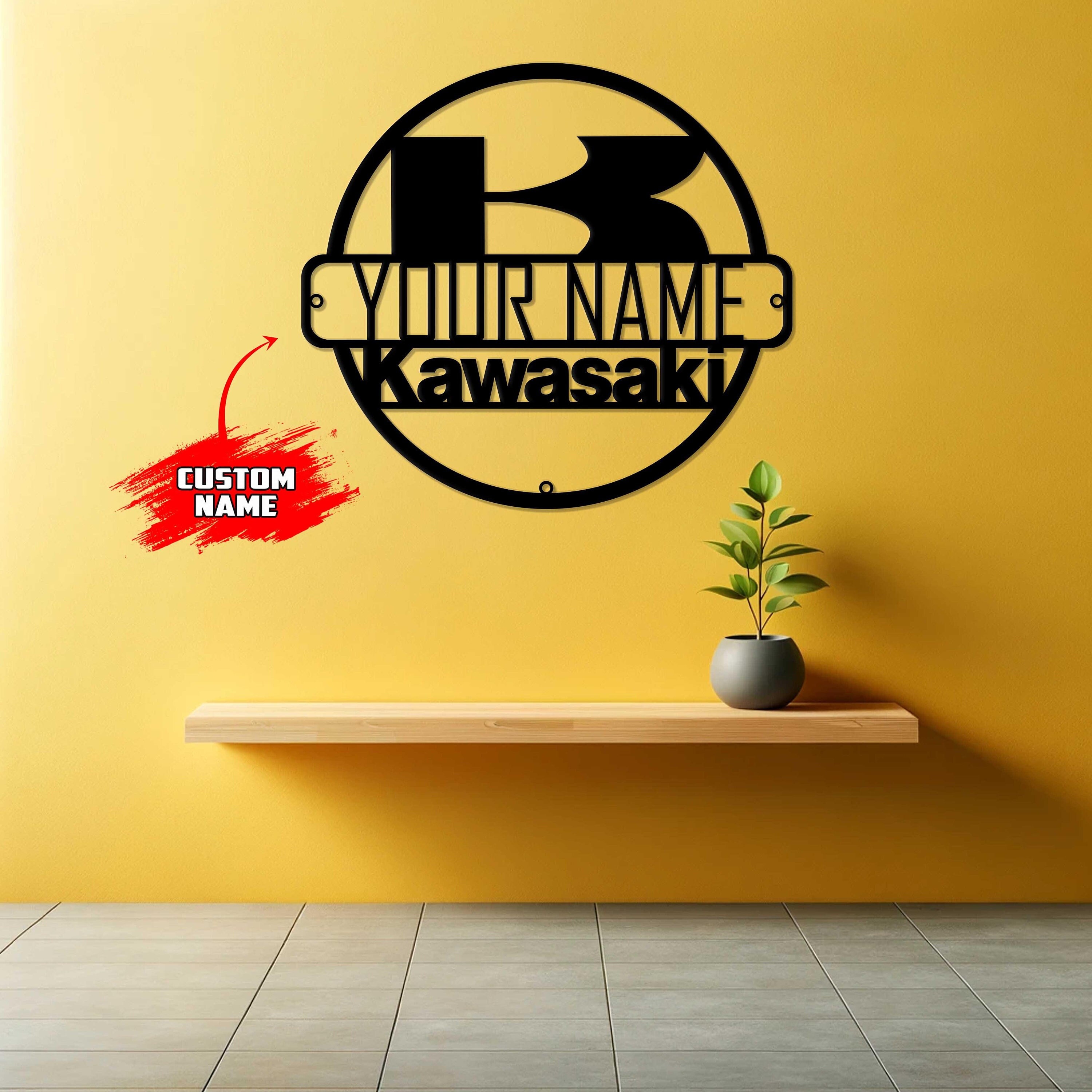Kawasaki Logo Personalized Metal Sign Kawasaki Metal Wall - Etsy
