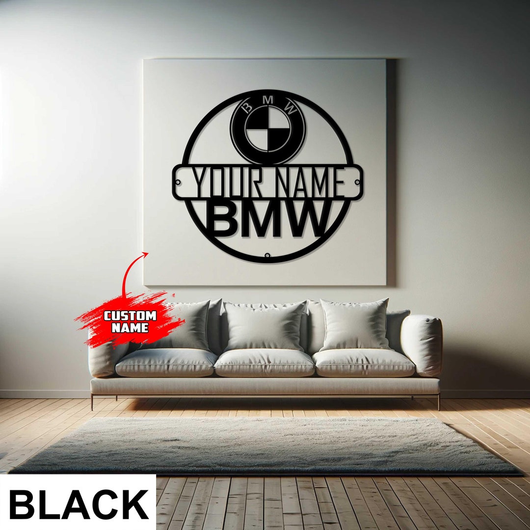 BMW Car Logo Personalized Metal Sign BMW Metal Wall Art Man - Etsy