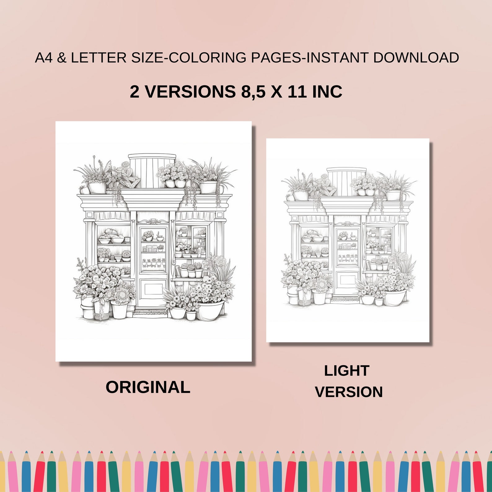 40 Flower Shop Coloring Pages, Flower Storefront Coloring Sheets ...