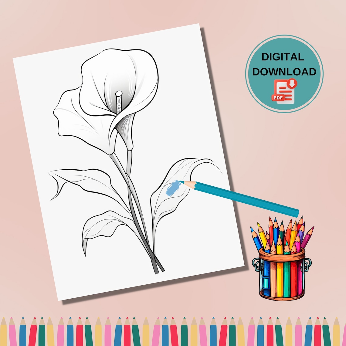 100 Botanical Flowers Coloring Book Pages, Blooming, Adults and Kids ...