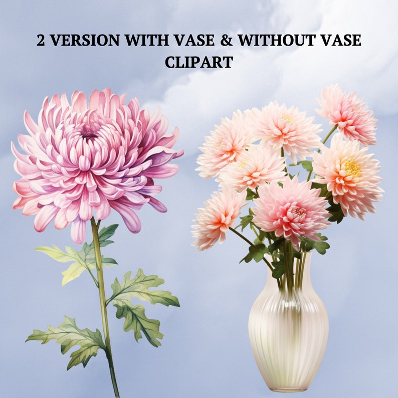 24 Watercolor Birth Month Flower Clipart, Birth Flowers in Vase, Birth ...